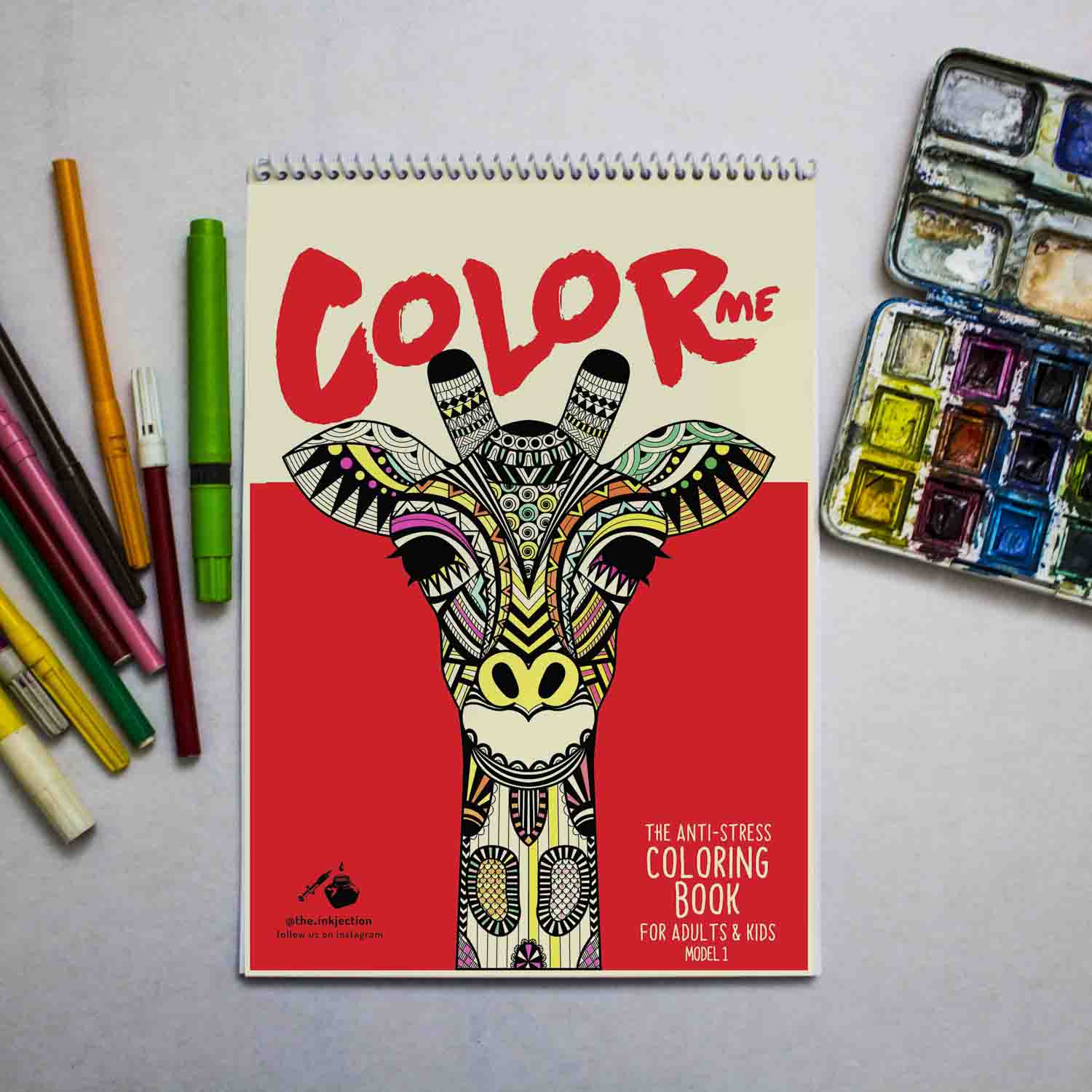 Coloring book for adults and kids - A4 size - The Inkjection