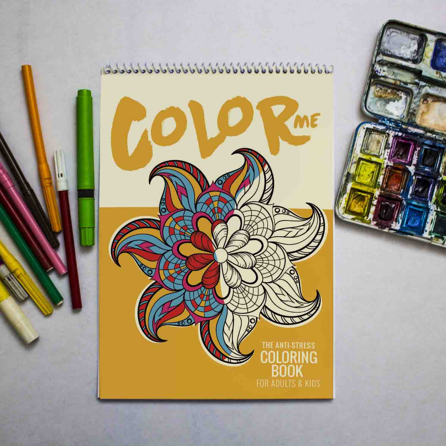Coloring book for adults and kids - A4 size - The Inkjection