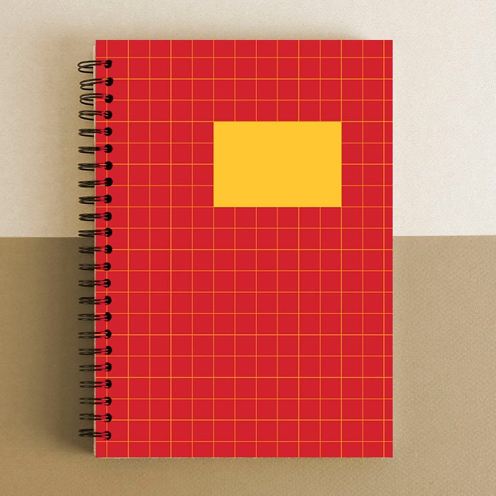 Grid Notebook - A5 size - Wire binding, GRAPHBOOK RED design - The ...