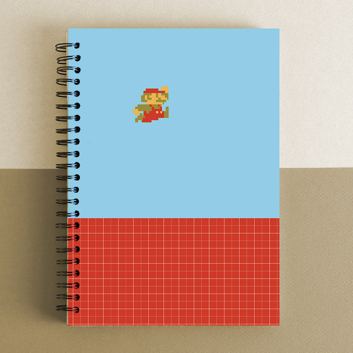 Grid Notebook - A5 size - Wire binding, GRAPHBOOK Mario design - The ...