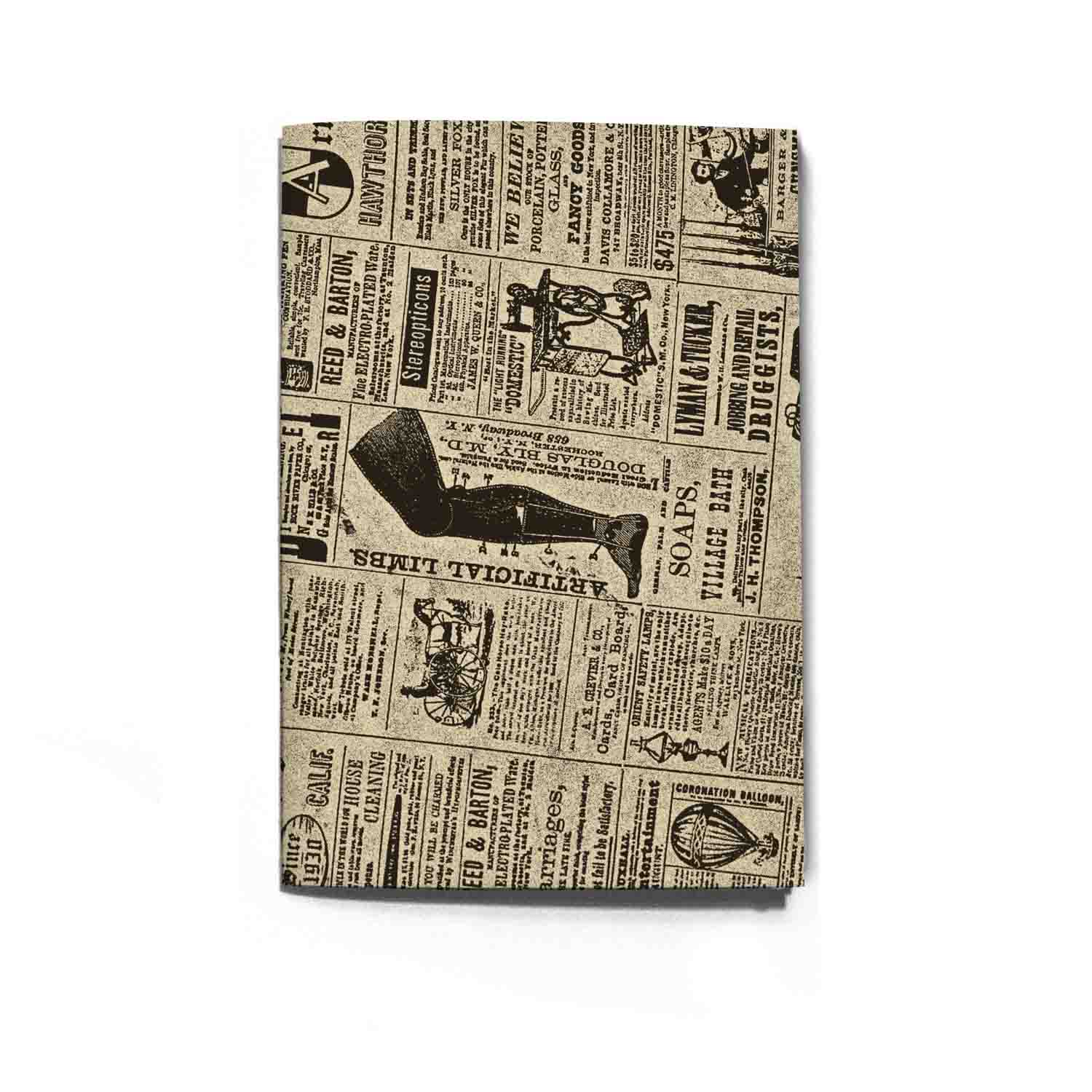 Notebook & sketchbook: for writing and drawing, Old Newspaper design ...