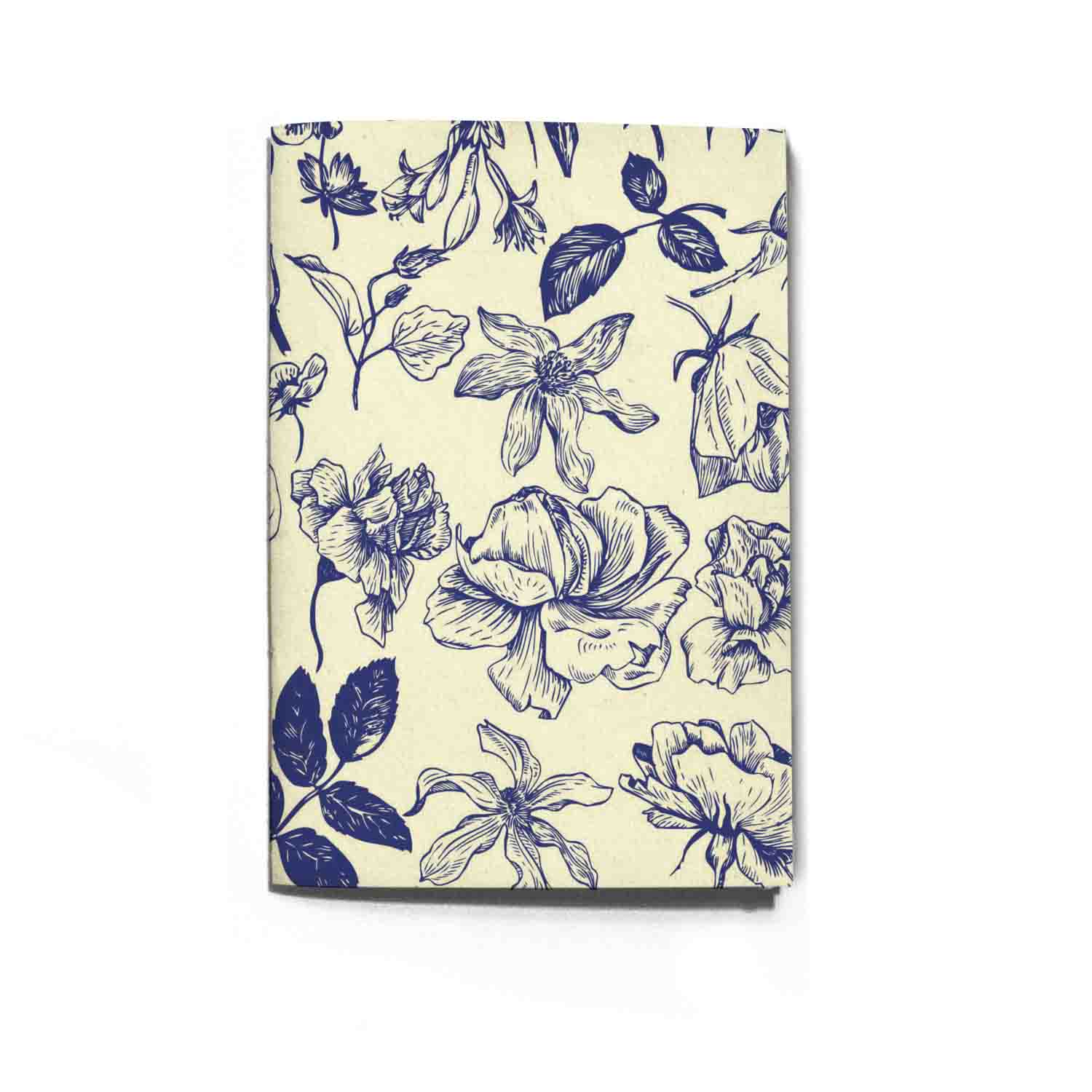 Notebook & sketchbook: for writing and drawing, flowers sketch, blue ...
