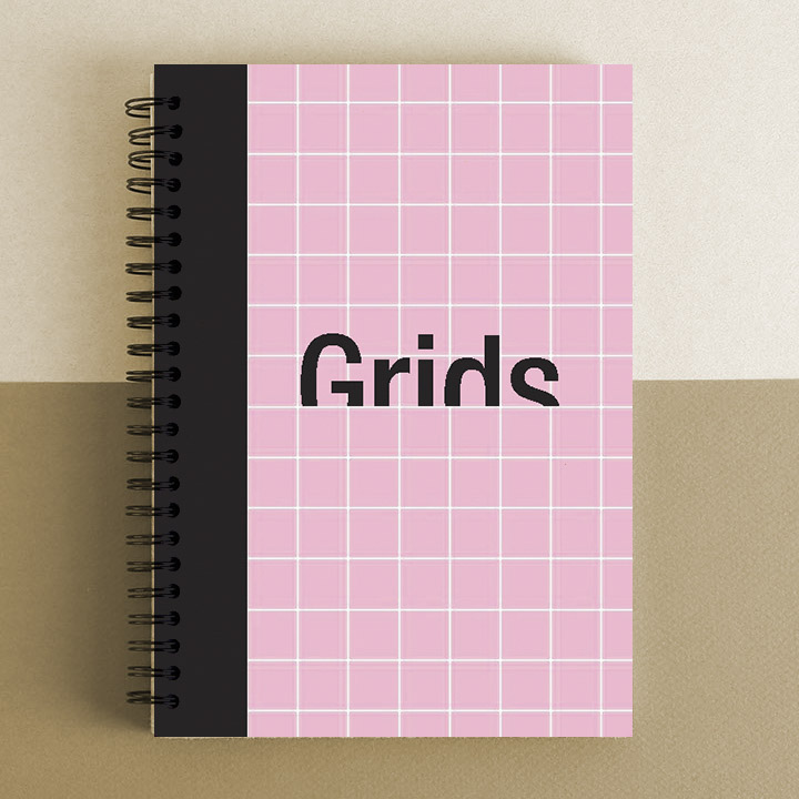 Grid Notebook - A5 size - Wire binding, GRAPHBOOK PINK design - The ...