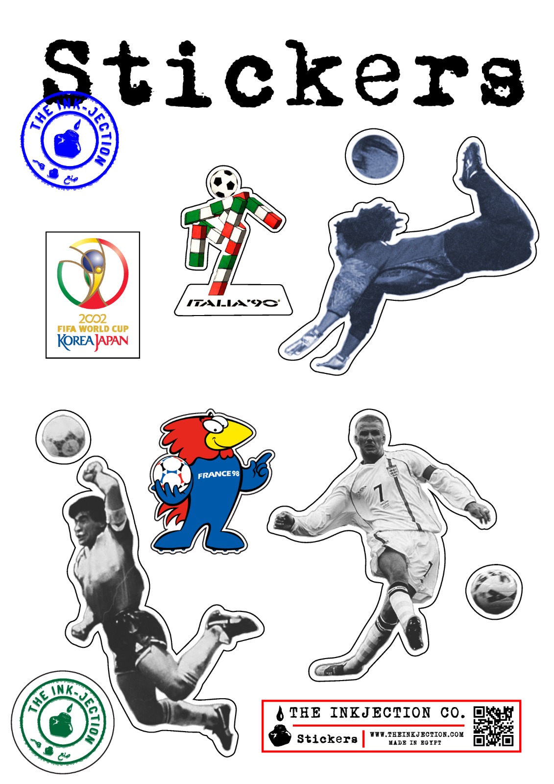 A4 Sticker - Football Col. V2 - The Inkjection