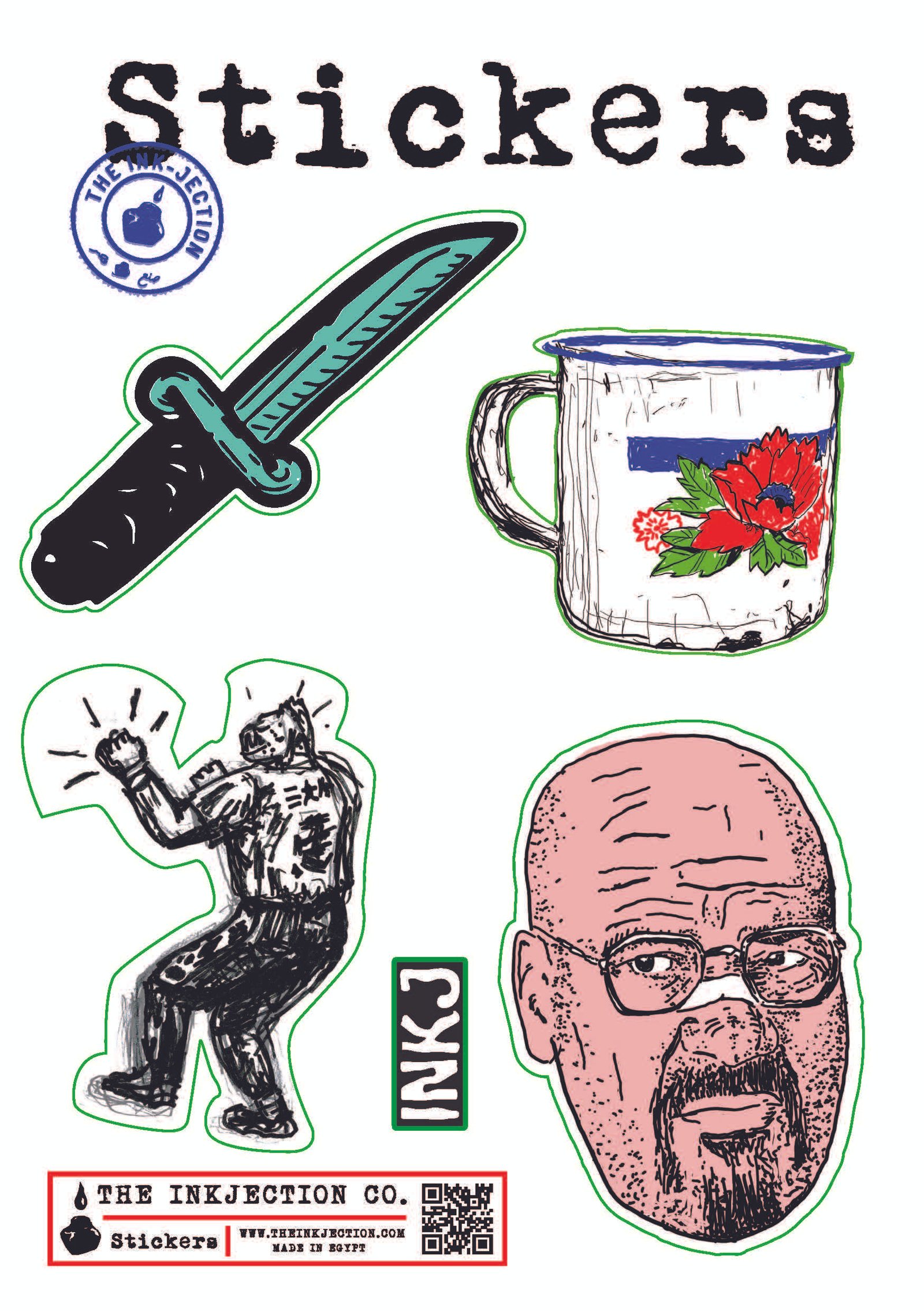 A5 stickers illustrated Random Characters and symbols 2 for laptop and ...